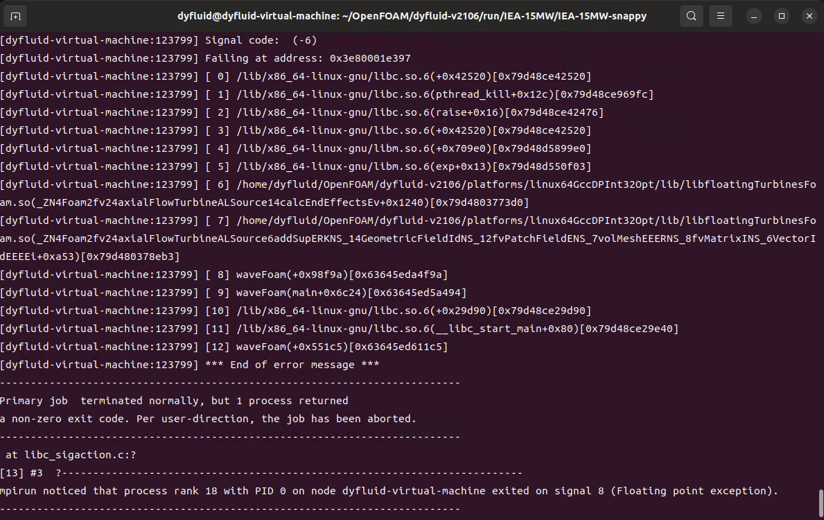 在并行运算的时候出现错误signal 8 (Floating point exception).该如何解决？